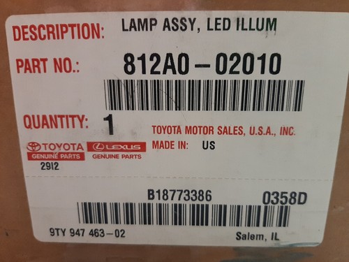 Genuine Toyota OE Lamp Assy, Led Illum 812A0-02010 | eBay