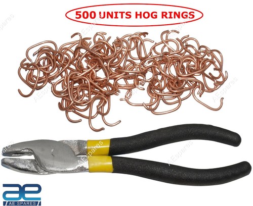 Hog Rings C-Clips Upholstery Clips Set of 500 With Pliers For Car Seat ...