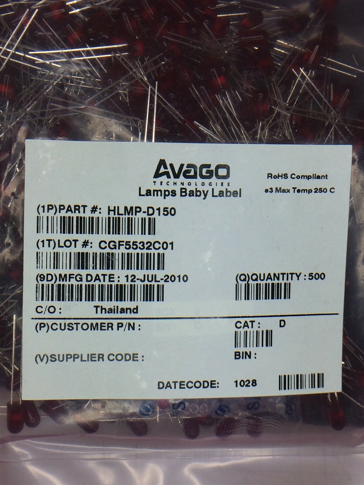 HLMP-D150 AVAGO LED RED DIFFUSED T-1 3/4 T/H ROHS 40 PIECES | eBay