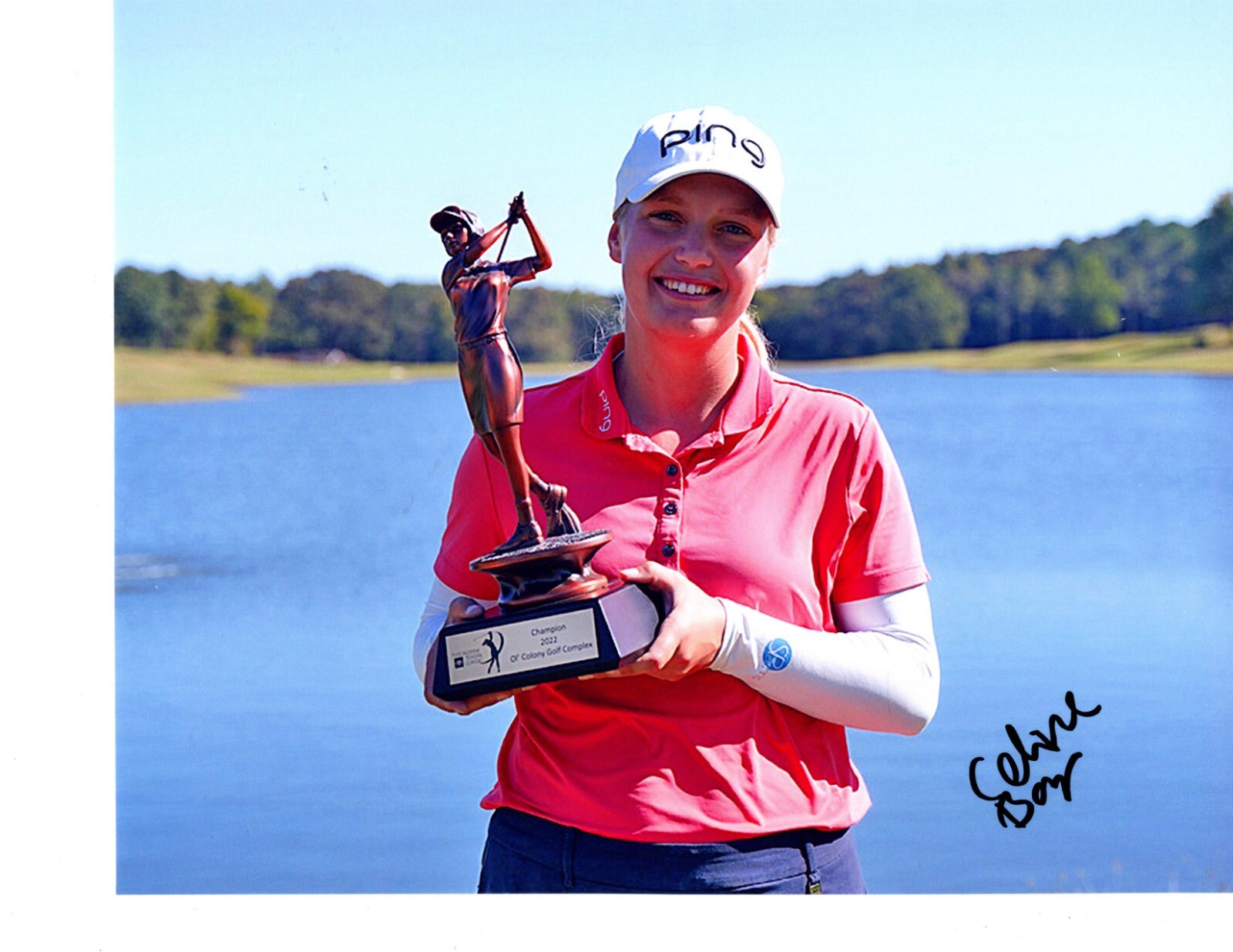 Celine Borge LPGA star hand signed autographed 8x10 golf photo Norway ...
