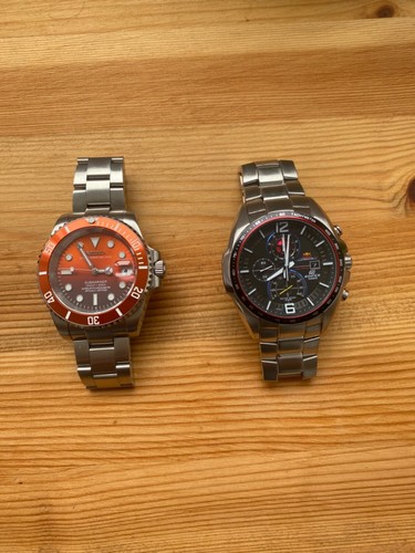 Watch Bundle - Seiko Mod Oyster Perpetual Dive + Casio Edifice Redbull ...