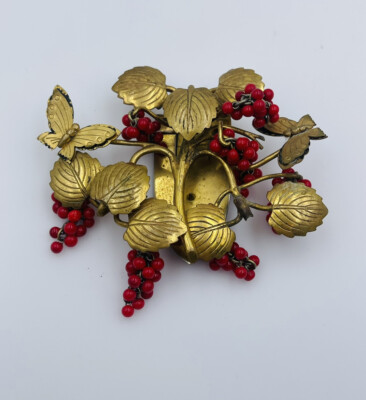 Roger Jean Pierre France Depose Butterfly Red Glass Cherry Dangles ...