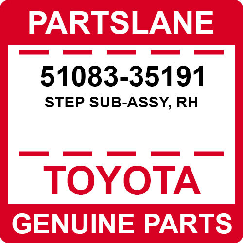 51083-35191 Toyota Step Sub-assy RH 5108335191 Genuine OEM Part for ...