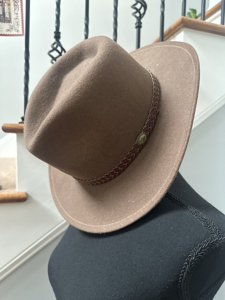 Vintage Flex Felt Fedora Hat 100% Wool Braided Band Floral ...