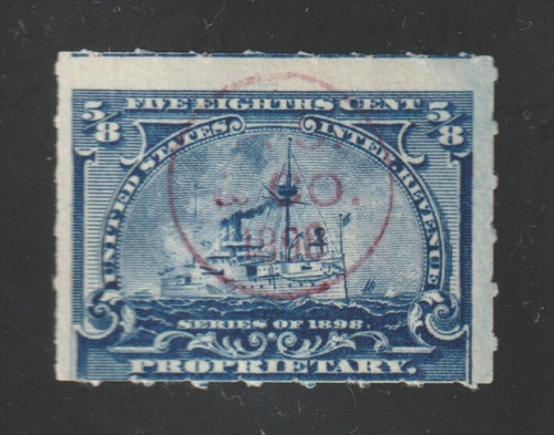 Scott # RB23, Used, F, ⅝¢ Battleship, Frederick Stearns & Co., Detroit ...