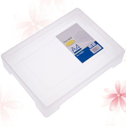 A4 File Box Transparent Plastic File Box Folder Document Organizer A4 ...