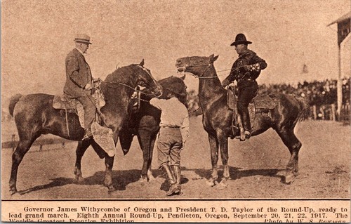 Vtg 1917 Postcard Gov James Withycomb Pendleton Round-Up President ...