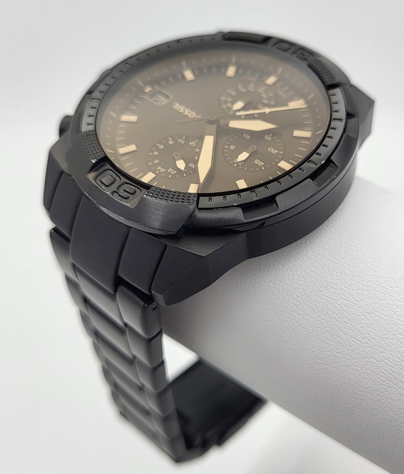 Fossil FS5851 Men's Bronson Chronograph Black Stainless Steel Watch ...