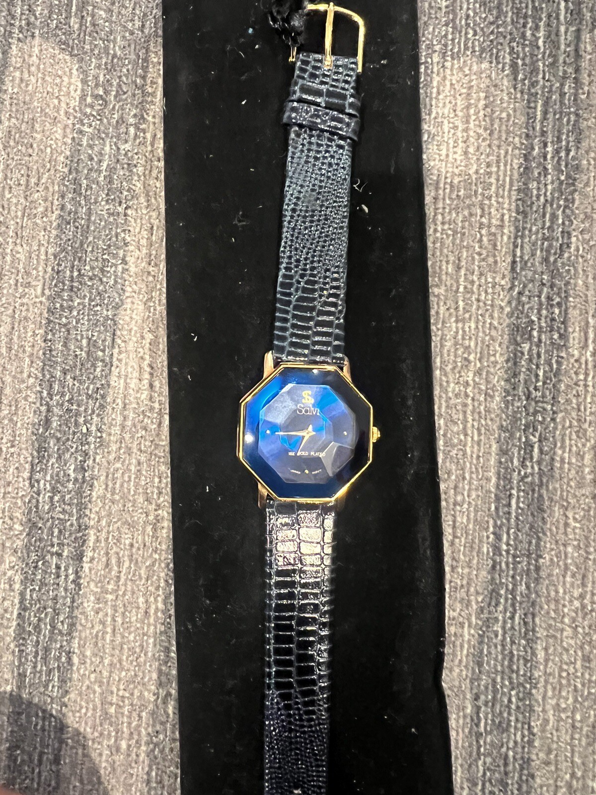 Salvi Watch Blue Snake Skin Band 18k gold plated | eBay