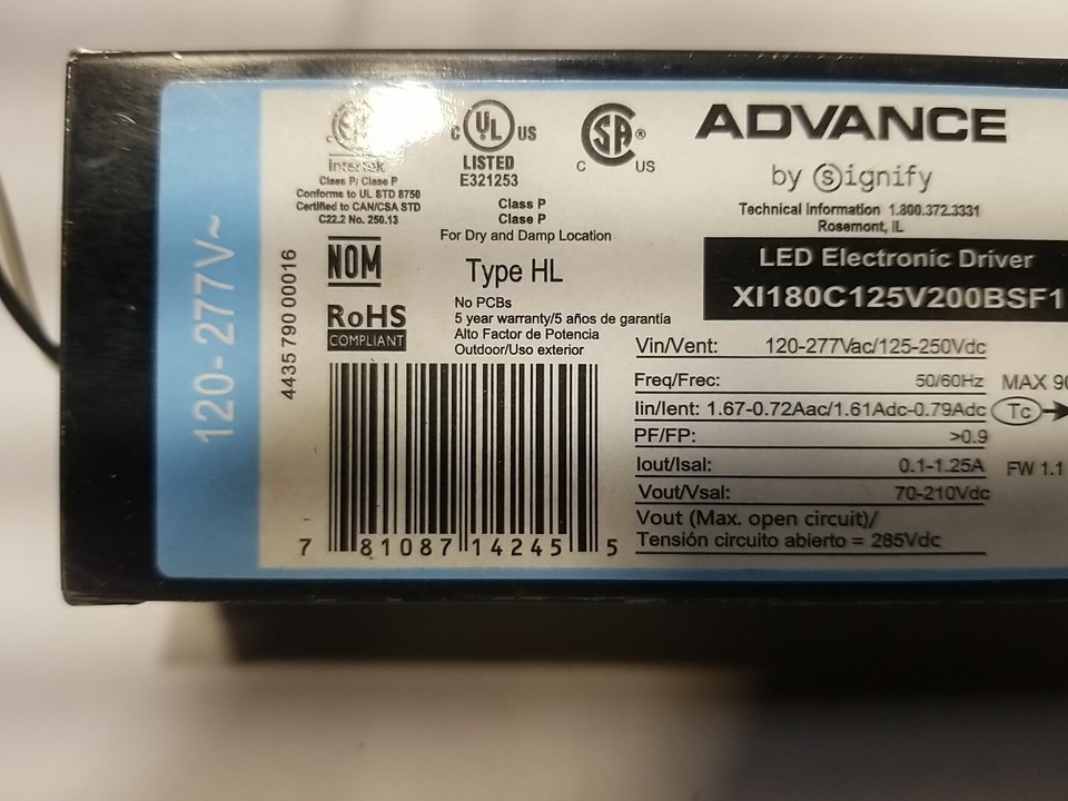 Dimmable Philips Xitanium LED Electronic Driver Xi180c125v200bsf1 ...