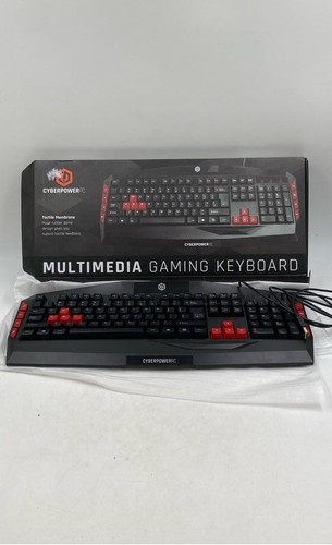 CyberPowerPC Black Red USB Wired LED Illuminated Multimedia Gaming ...