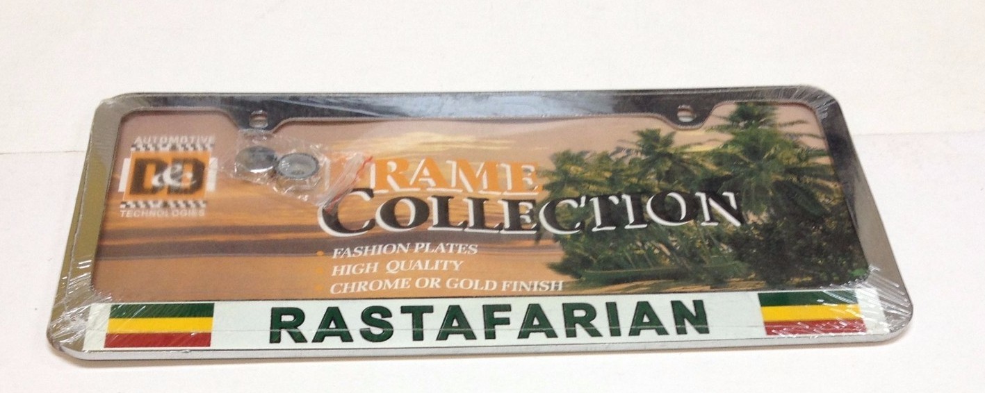 1PC RASTAFARIAN REGGAE RASTA LION OF JUDAH METAL CHROME LICENSE PLATE ...