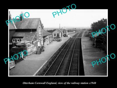 OLD LARGE HISTORIC PHOTO OTTERHAM CORNWALL ENGLAND THE RAILWAY STATION ...