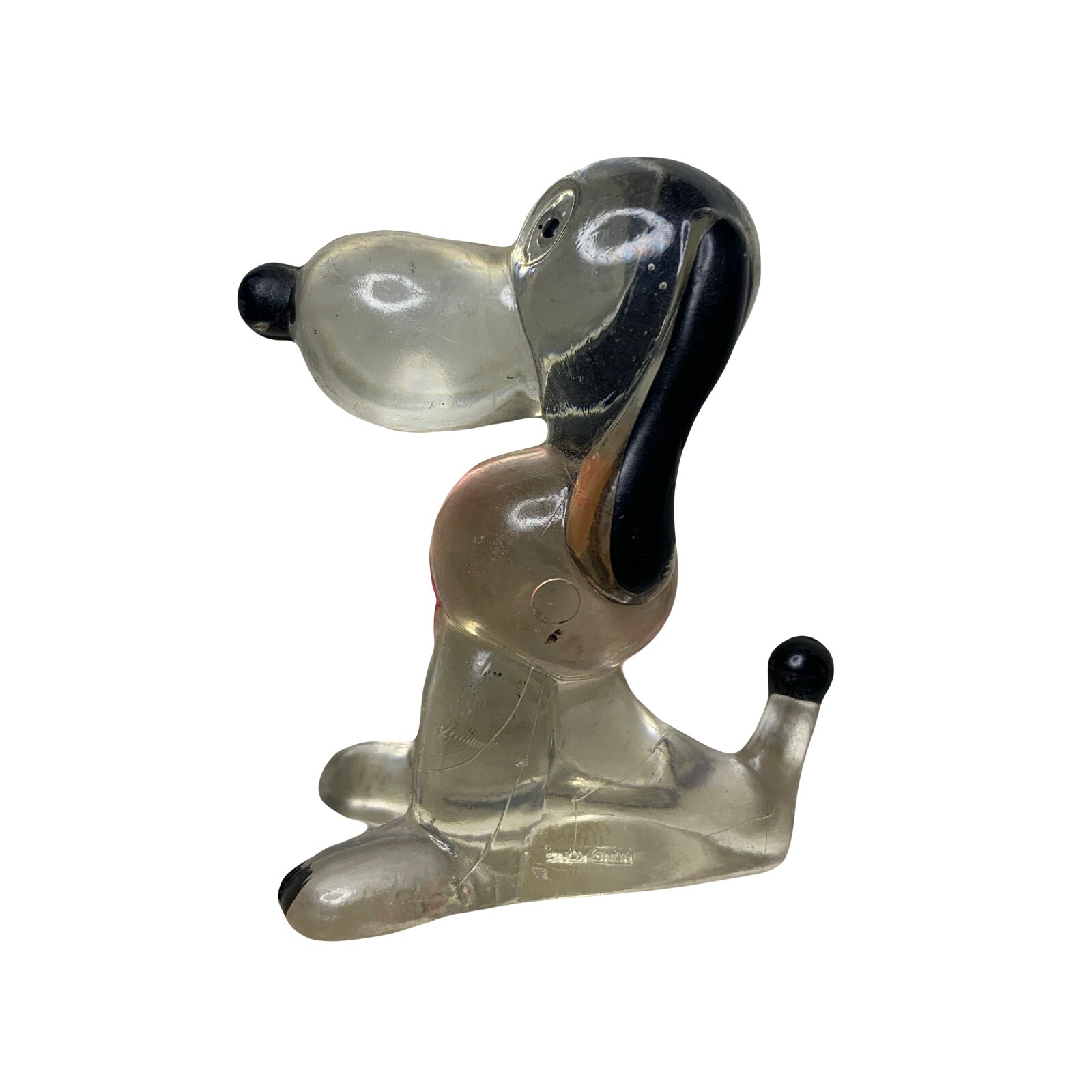 Vintage Crystalite Pets Acrylic Lucite Plastic Dog Figurine Snoopy Pink ...