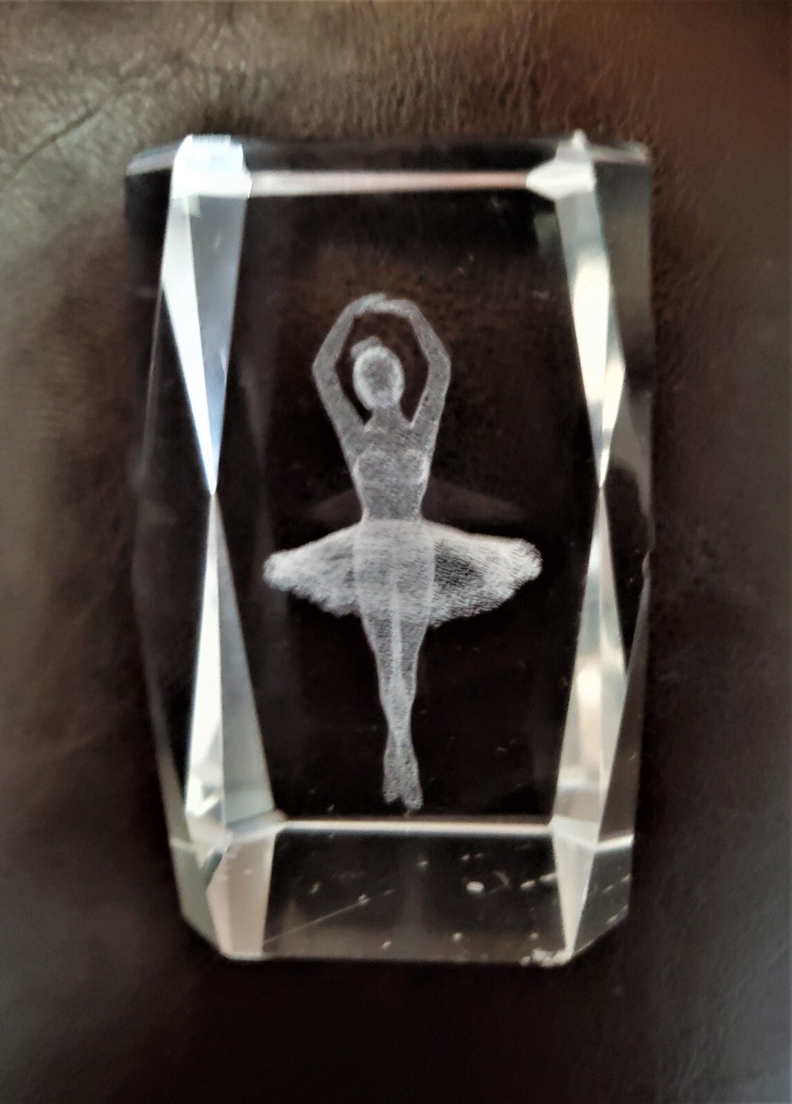 Vintage 3D Laser Etched Ballerina Dancing Crystal Paperweight Set of 2 ...