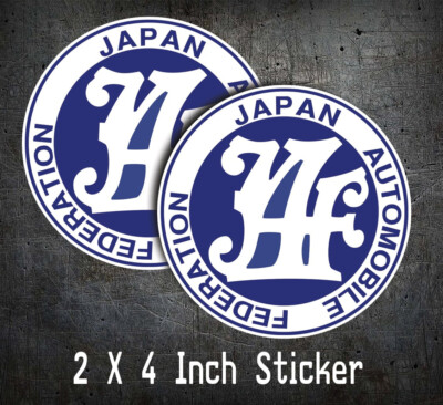 JAPAN AUTOMOBILE FEDERATION DECAL STICKER JAF JDM RALLY DRIFT JAPANESE ...