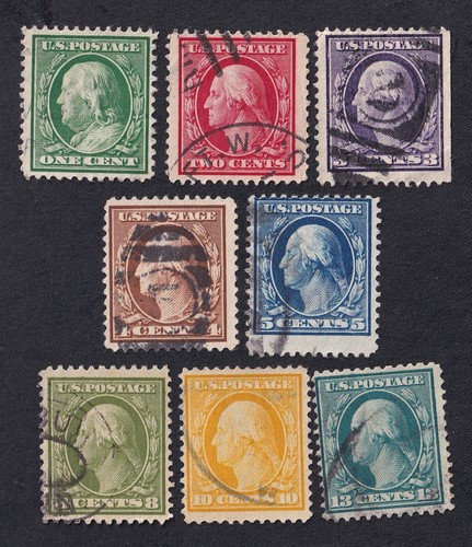 MATT'S STAMPS SCOTT #331-335 & #337-339 WASHINGTON/FRANKLIN ISSUES 1908 ...