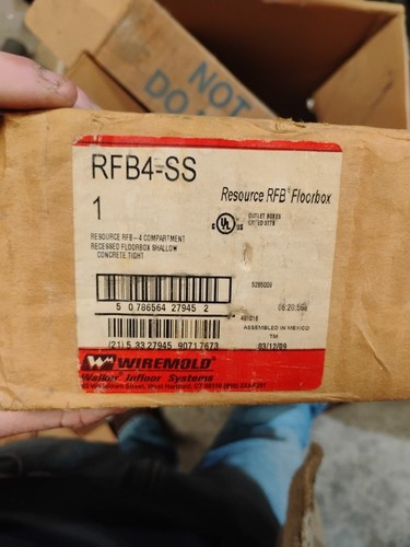 Wiremold Resource RFB4-SS Compartment Shallow Recessed Floor Box ...