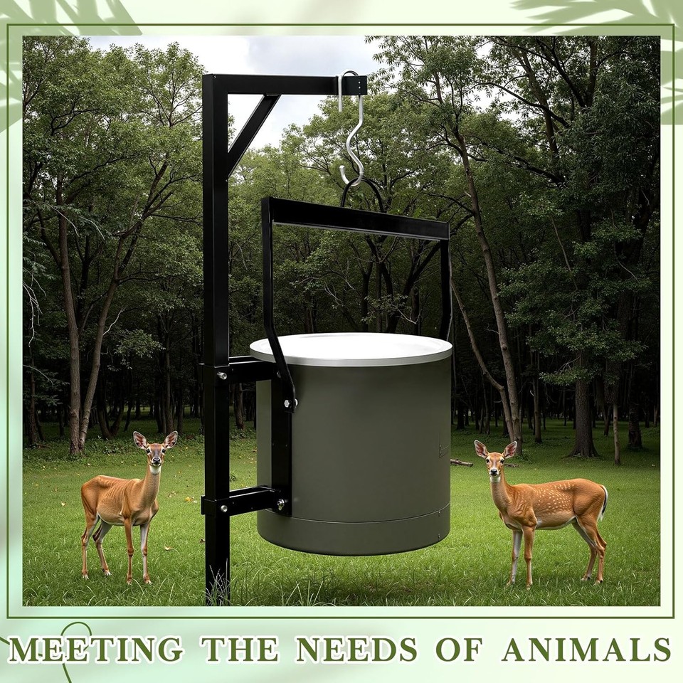 30/55 Gallon Hanging Deer Feeder Bail Durable Metal Painted Sealed ...