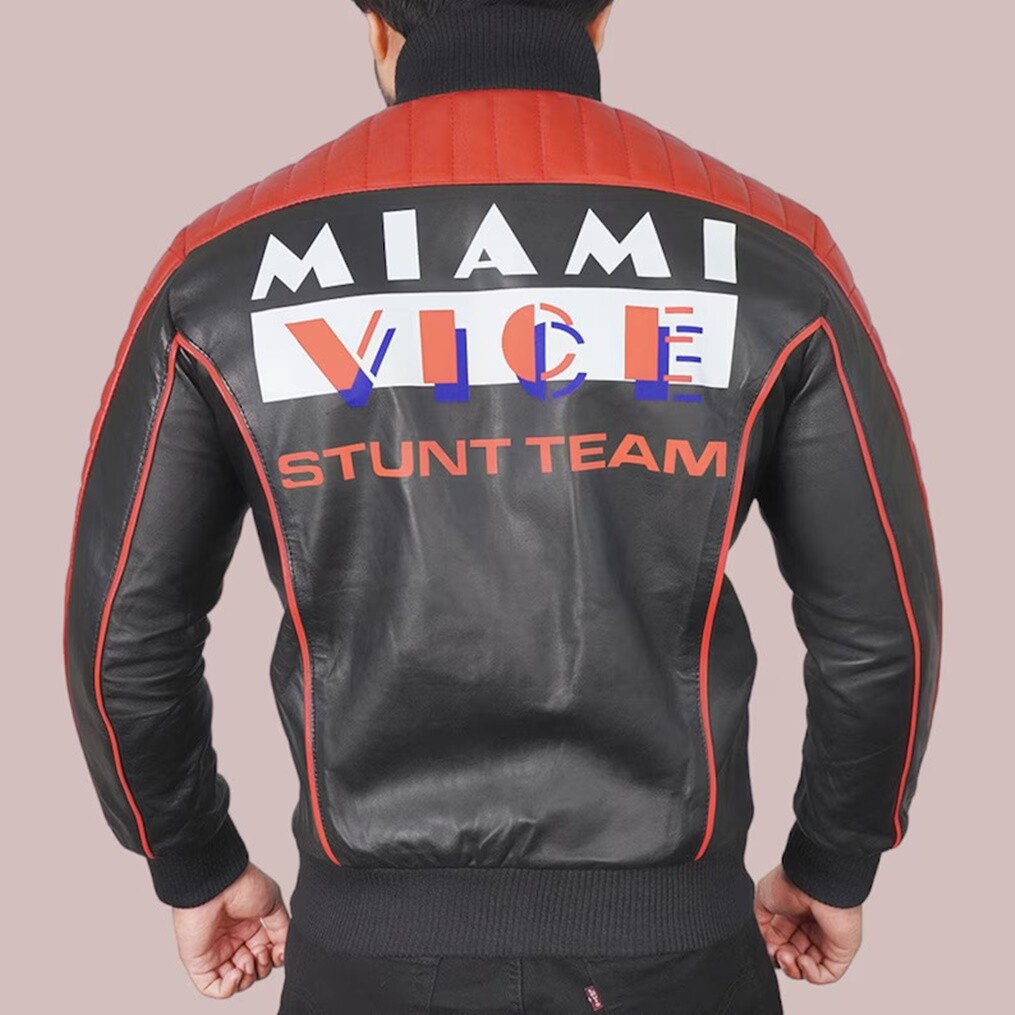 Miami Vice Jacket For Men Ryan Gosling The Fall Guy Bomber Leather ...