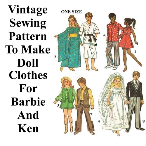 Barbie and Ken Doll Clothes Vintage Sewing Pattern From The 1970s | eBay