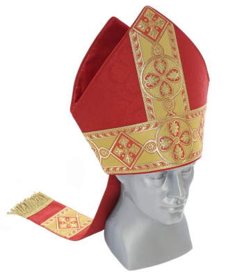 Red/gold Bishop's Miter Mitre Vestment Rouge Mitra Roja Rot Mitra Rossa ...