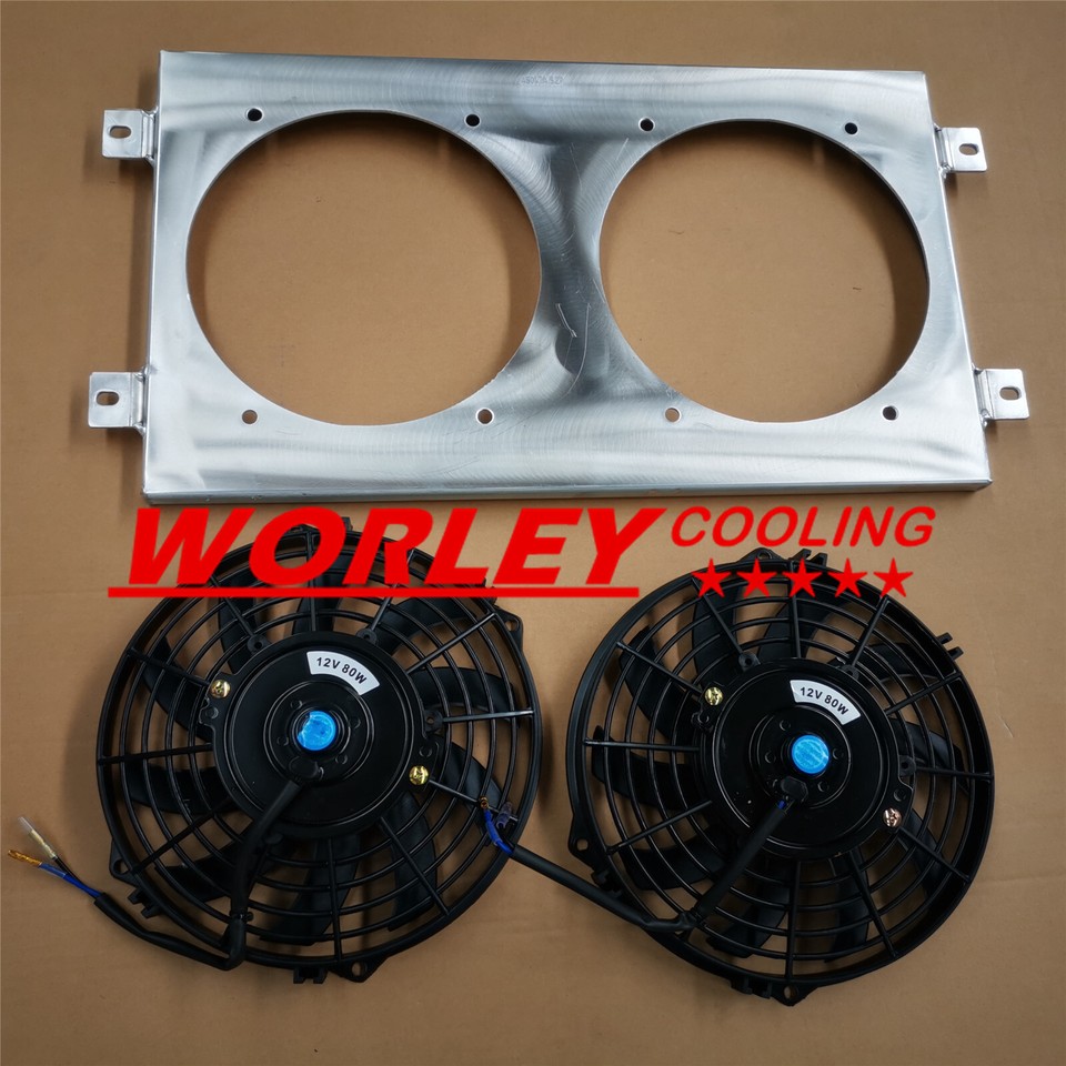 NJ-Aluminum Shroud + Fan*2 For VW GOLF MK1 MK2 GTI/SCIROCCO 1.6 1.8 8V ...