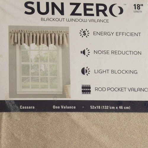 Sun Zero Blackout Window Cassara Lichtenberg Rod Pocket Valance 52" X ...