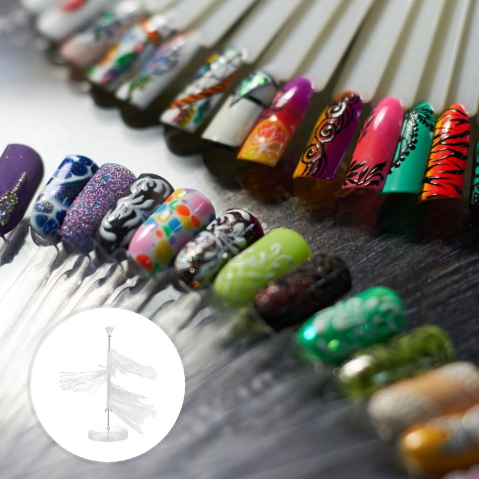2 PCS Nail Art Showing Shelf Sample Stick Spiral Stand Nails Display ...