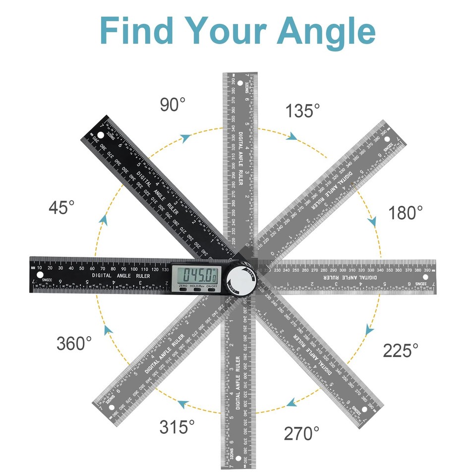 Third Generation Protractor Angle Finder, Digital Angle Ruler with ...