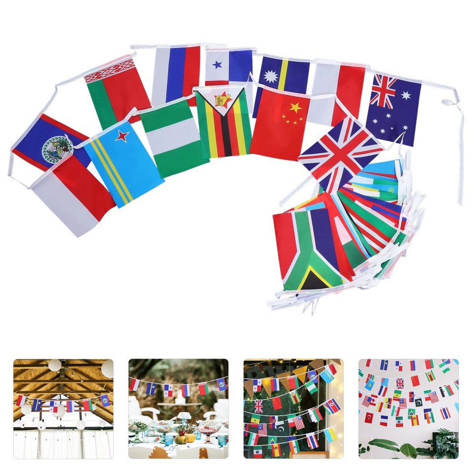 Hanging Triangle Bunting Flag Banner Flags International Decorations ...