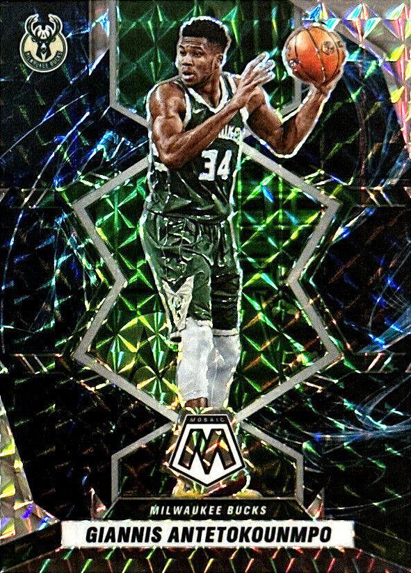 2021-22 Panini Mosaic - Giannis Antetokounmpo #98 Genesis Mosaic Prizm ...