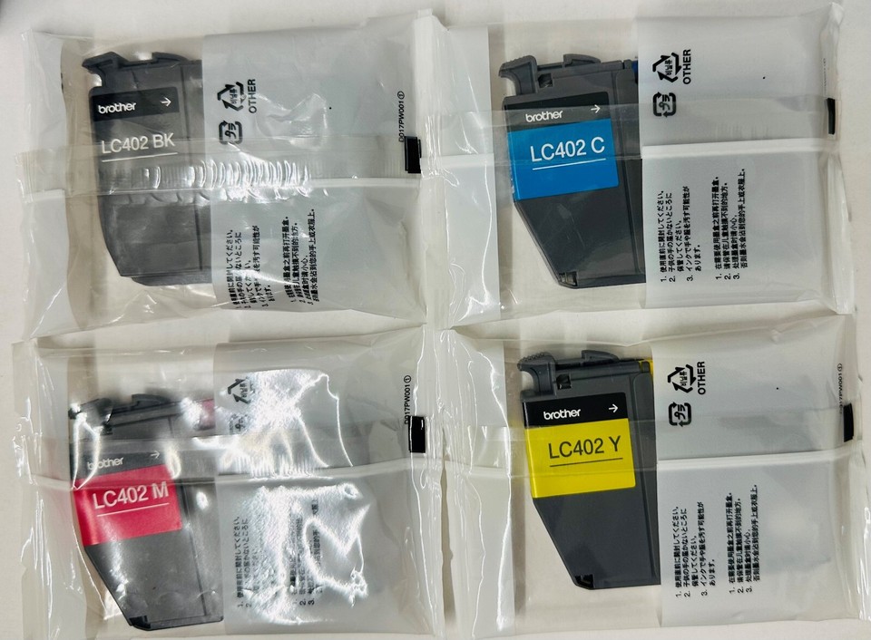 New Genuine Brother LC402 Black Cyan Magenta Yellow 4PK Ink Cartridges ...