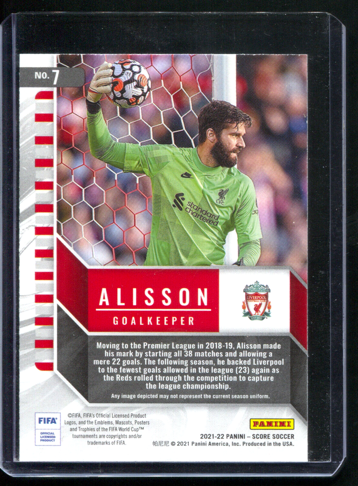 Alisson 2020-21 Score Soccer Panini All-Hands Sports Card #7 | eBay
