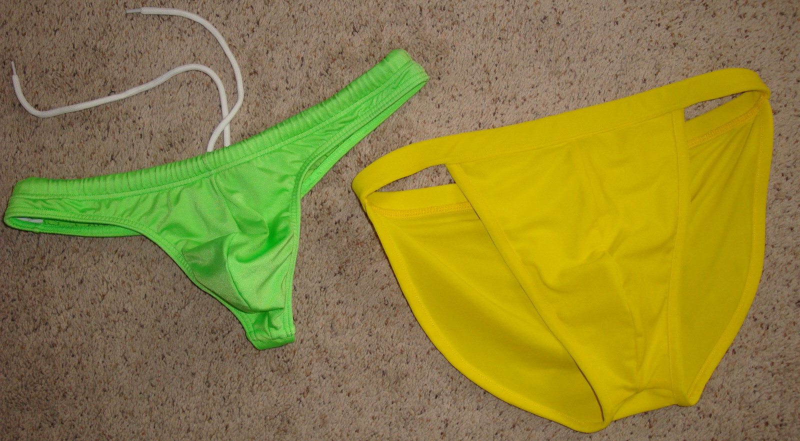 Vintage Men's Satin M L Bikini & Thong Swim Bottoms Y… - Gem