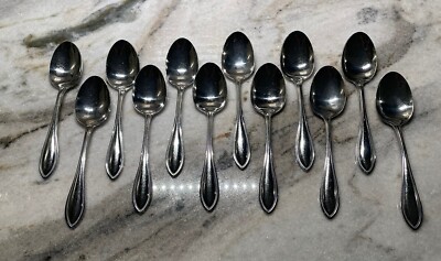 Oneida Stainless USA Arbor American Harmony 12 Table Spoons Glossy ...