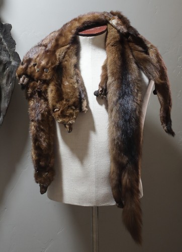 Vintage 1940s LOT of 2 Mink Fur Stole Wrap 4 + 2 Pelts Full Body Scarf ...