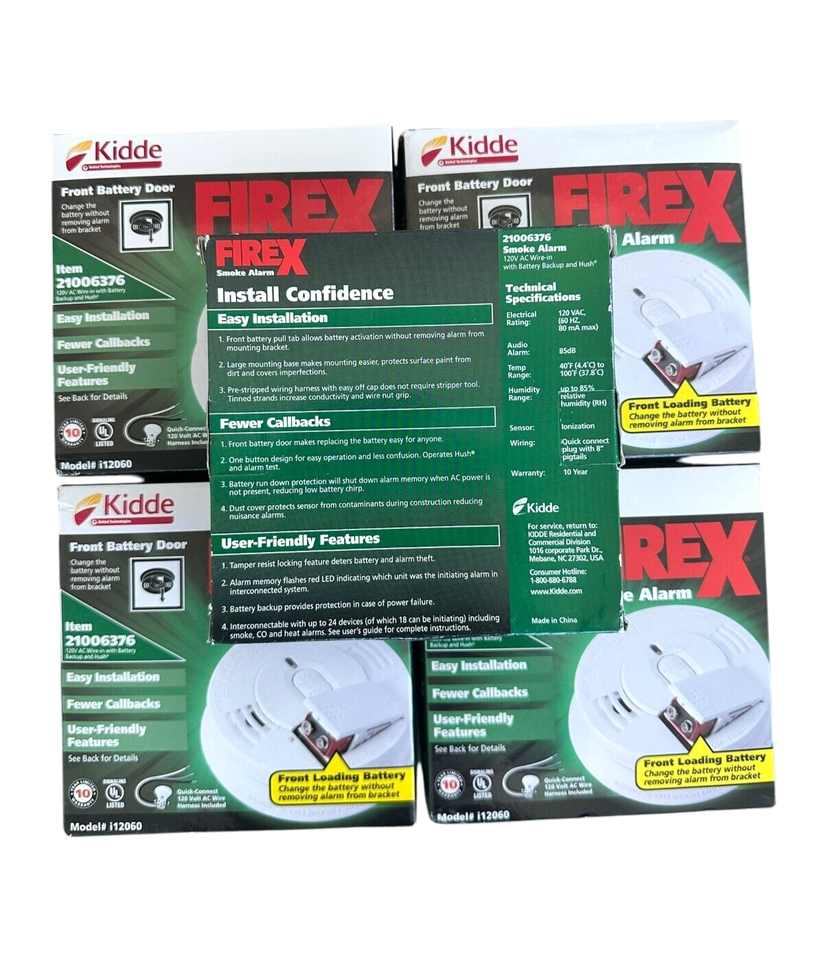 KIDDE i12060 Kidde AC Hardwired FIREX Smoke Alarm 5 Pack NEW | eBay