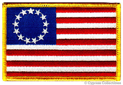 AMERICAN FLAG EMBROIDERED PATCH iron-on US BETSY ROSS REVOLUTIONARY WAR ...
