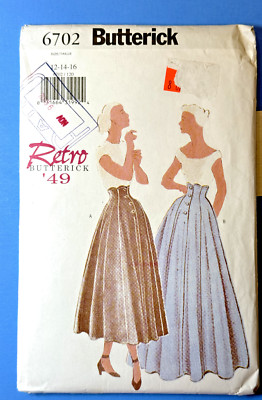 Butterick #6702 Retro '49 Misses' Petite Skirt Sz 12-16 Uncut | eBay