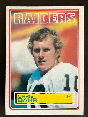Chris Bahr 1983 Topps Football Card #296 - Los Angeles Raiders ...