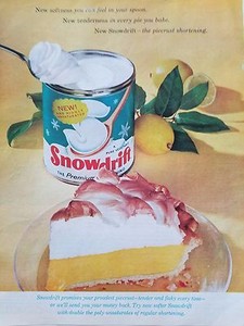 1964 Snowdrift Premium Shortening Baking Cooking Pie Original Food Ad ...