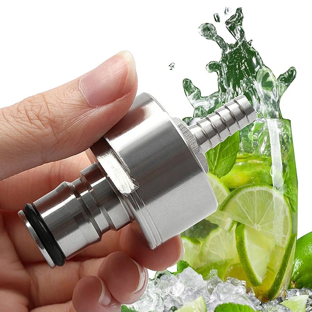Securely Screwing Stainless Steel Cap for 2L Beer Barb 14 Dip Tube Barb ...