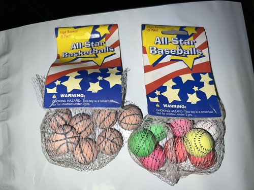Vintage All Star Baseball + Basketball Bouncy Balls Dollar Tree Store ...