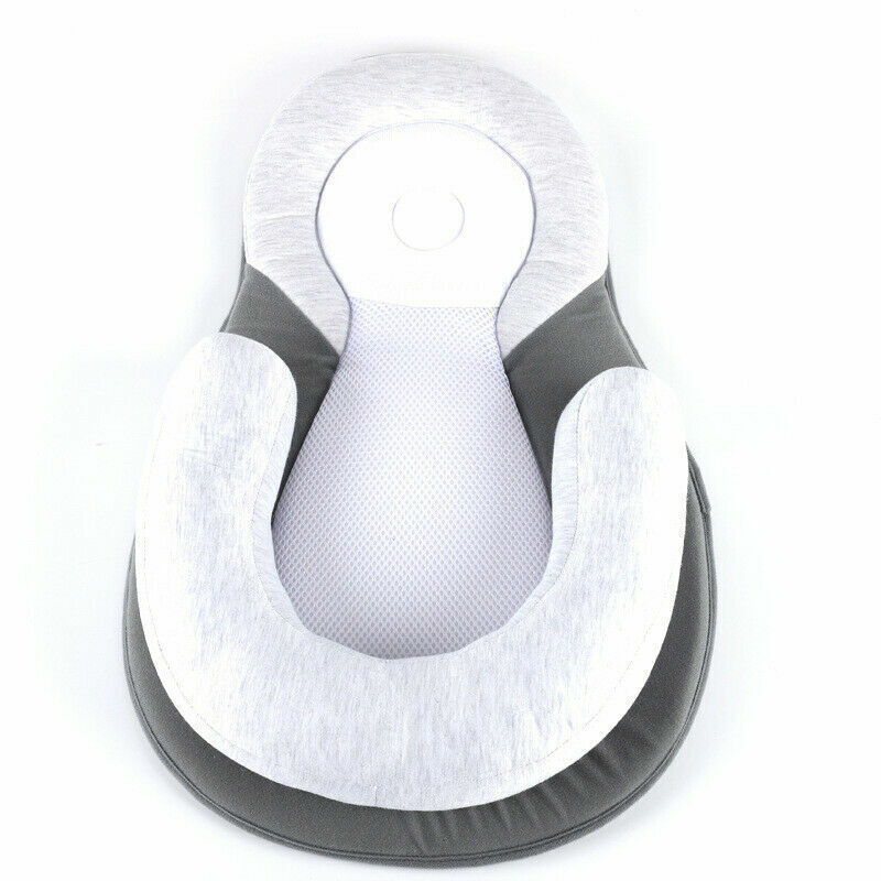 Infant Baby Newborn Cot Pillow Cushion Flat Head Sleep Nest Pod Anti ...