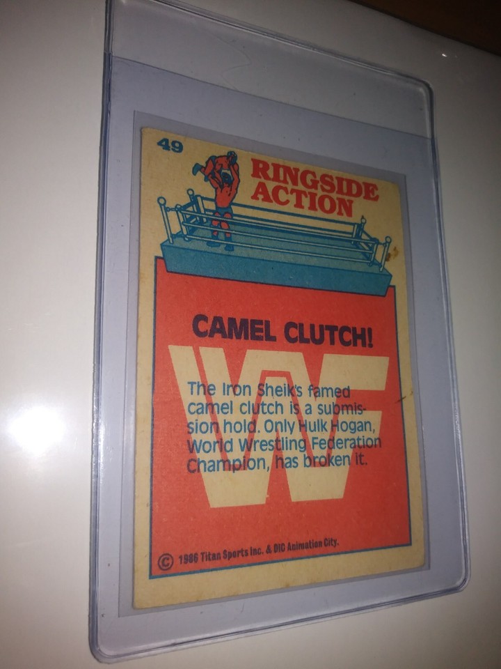 Iron Sheik 1986 Scanlens WWF Wrestling Stars card #49 Camel Clutch ...