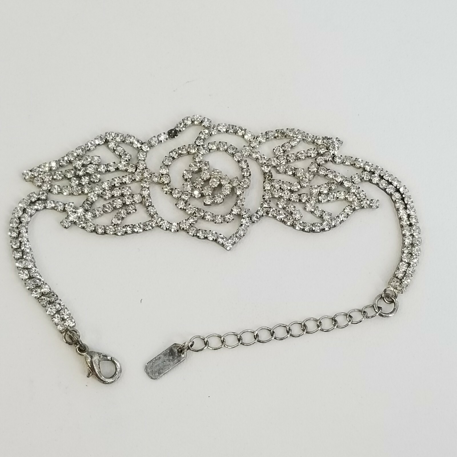 Christina Collection Silver Tone Flower Rhinestone Br… - Gem