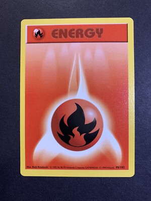 Pokemon Card - Shadowless Fire Energy - (98/102) Base Set Common ***NM ...