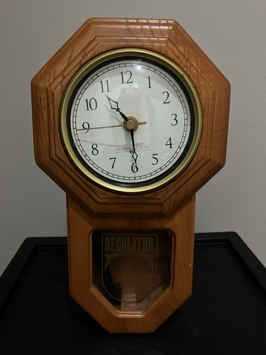 Savannah Row Wooden Wall Clock with Pendulum – Vintage Regulator Design ...