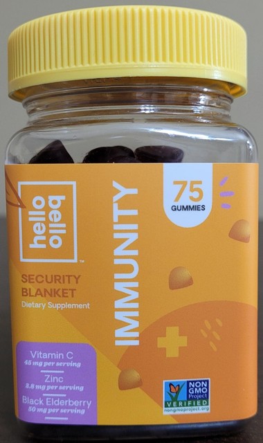 Hello Bello Immunity Multi Vitamin C Zinc Black Elderberry 75 Gummies ...